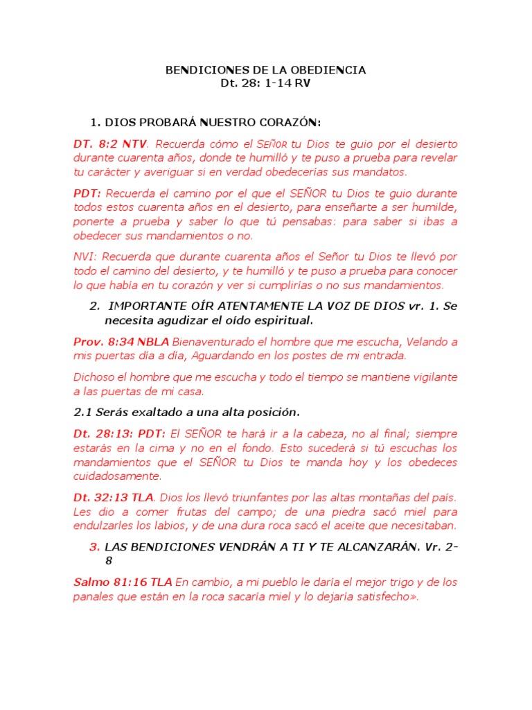 Bendiciones De La Obediencia Pdf Pdf Biblia Religión Y Creencia