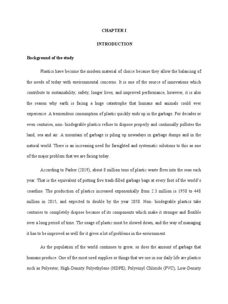 Chapter 1 Capstone Research Project | PDF | Plastic | Economy And The ...