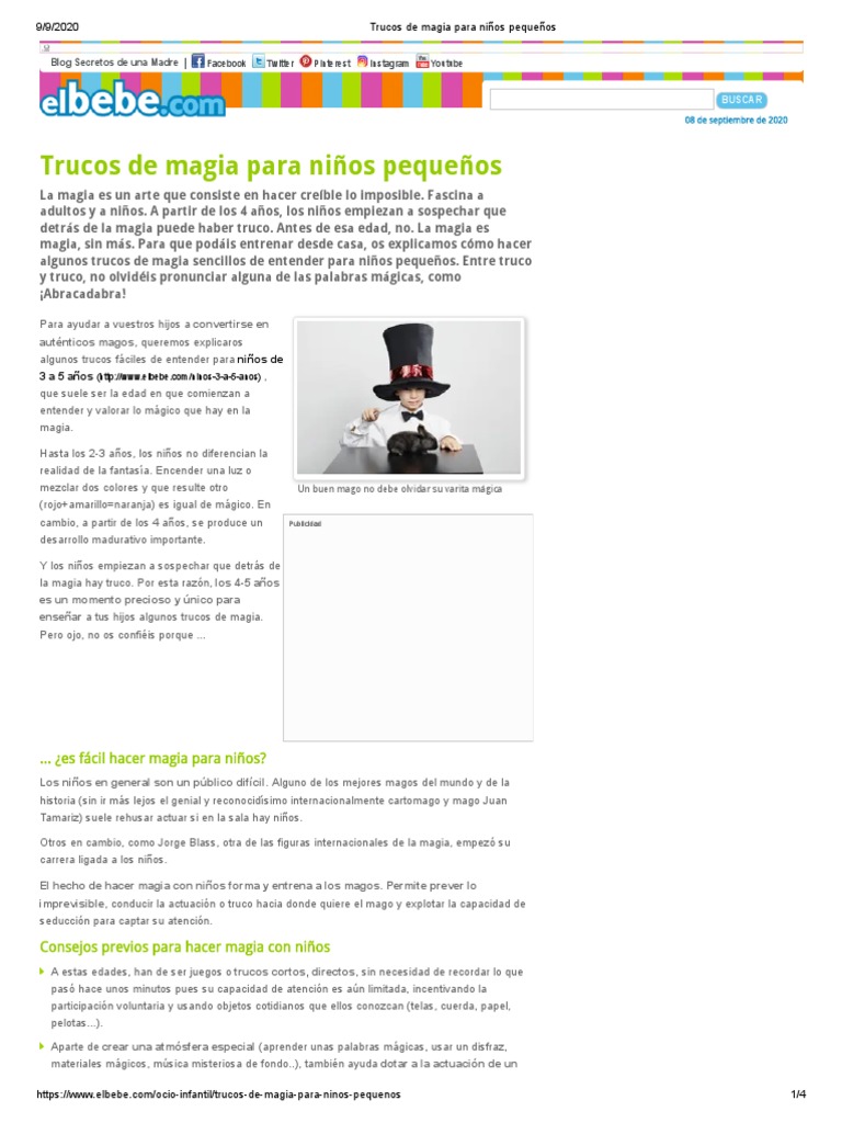 Trucos de magia fáciles para niños | PDF | Magia (Ilusion) | Creatividad