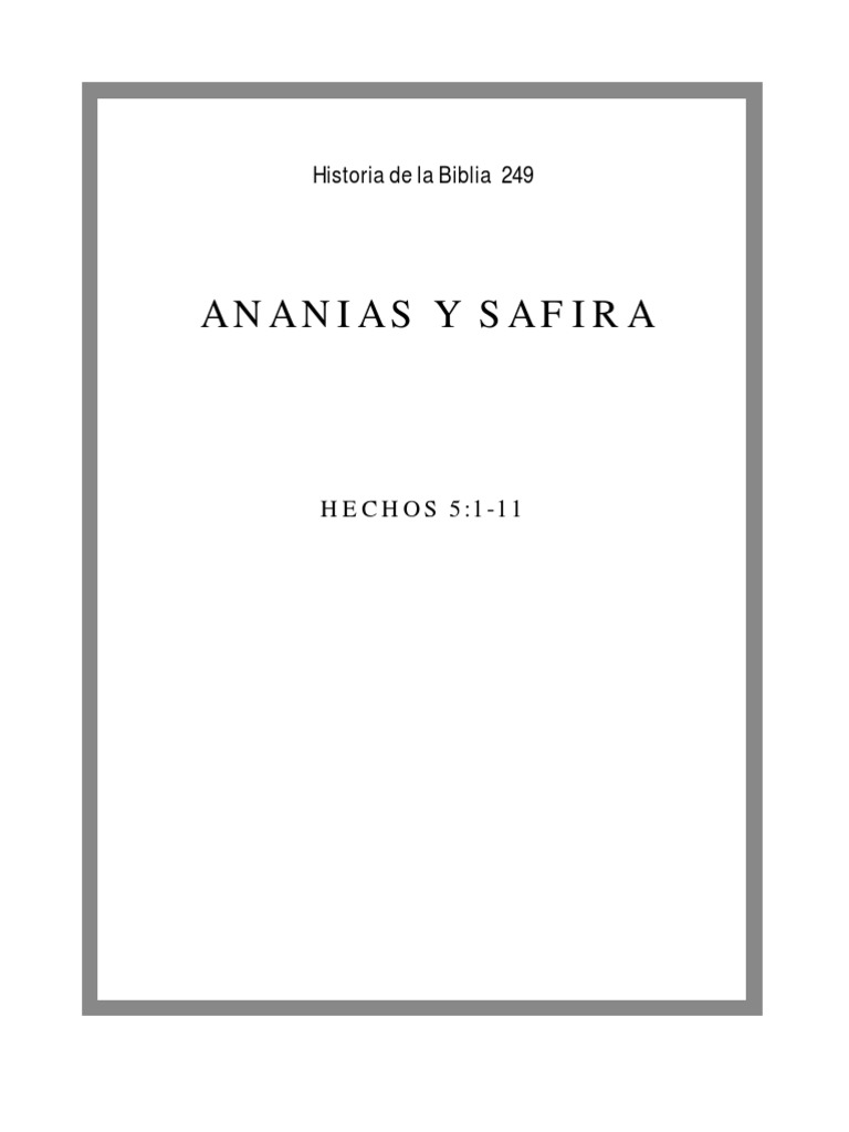 Ananias y Safira | PDF | Textos Religiosos | Religión y creencia