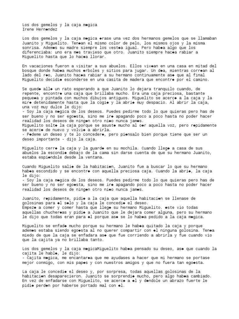 Los Dos Gemelos y La Caja Mágica | PDF