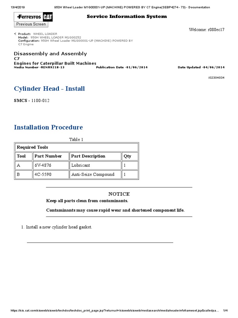 C7 Torque Culata | PDF | Machines | Screw
