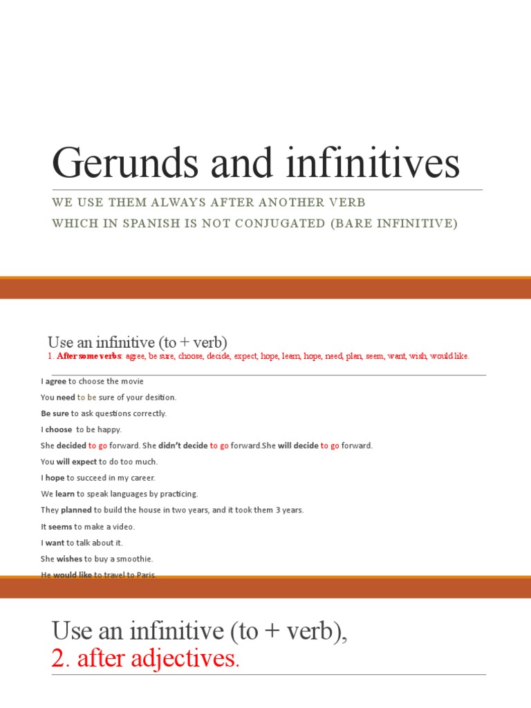 Gerunds and Infinitives: We Use Them Always After Another Verb Which in ...