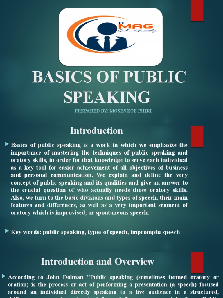 Public Speaking Essentials Guide | PDF | Public Speaking | Speech