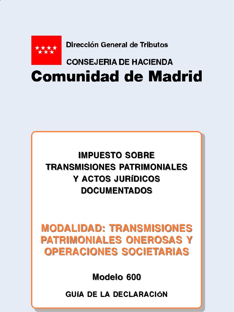 Guía para Rellenar el Modelo 600 Madrid | PDF | Sociedad de ...