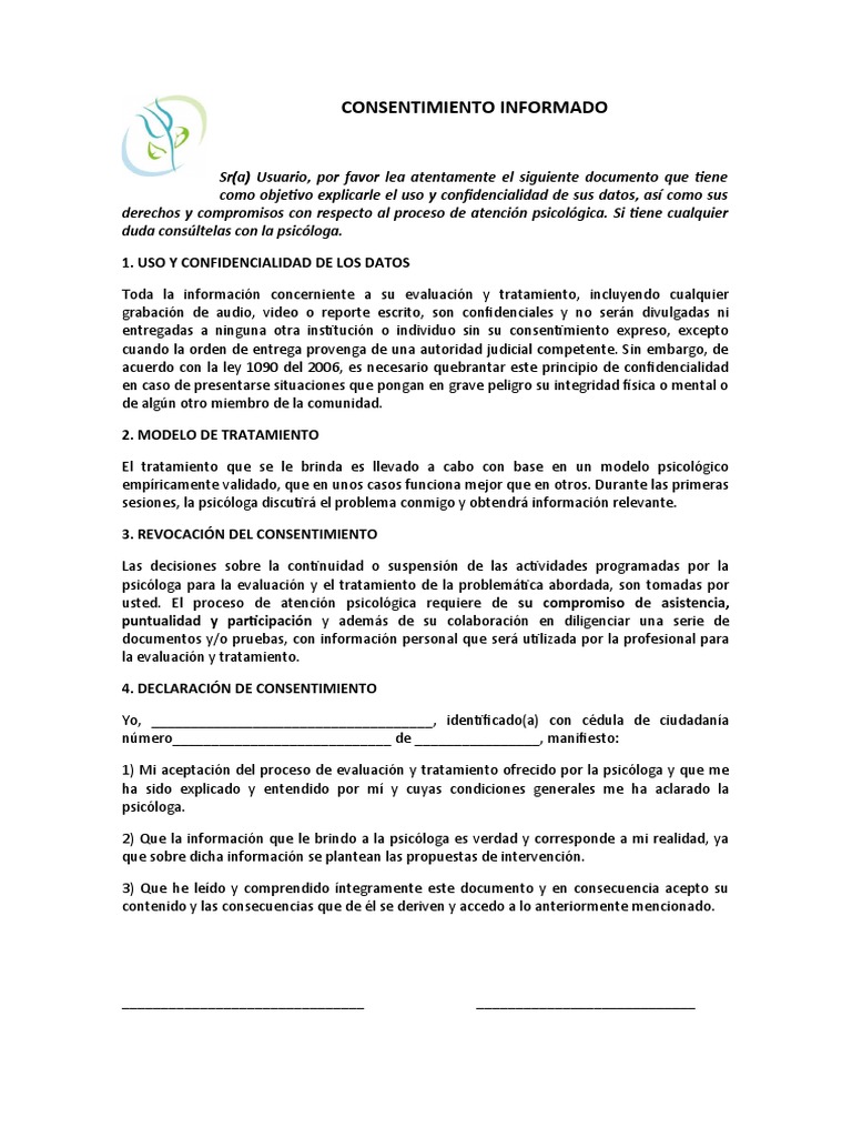 Consentimiento Informado | PDF | Consentimiento informado | Información
