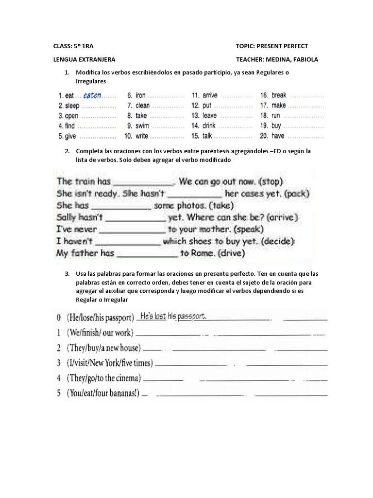 Present Perfect 2 | PDF