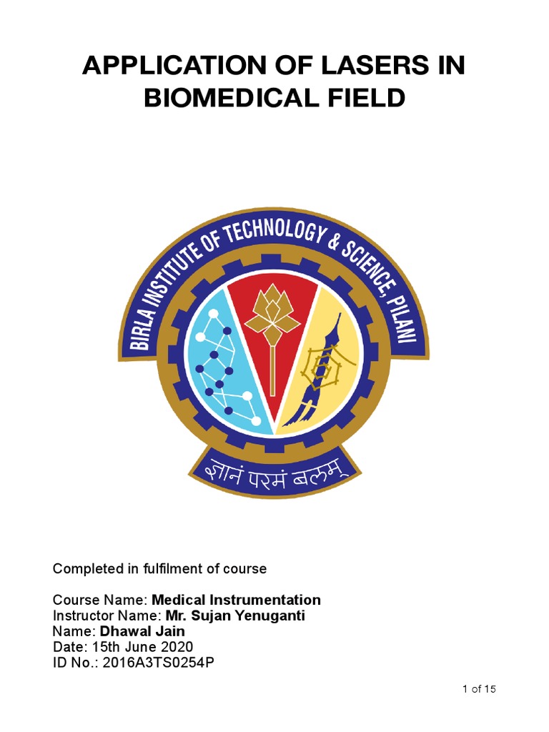 Application of Lasers in Biomedical Field | PDF | Laser | Clinical Medicine