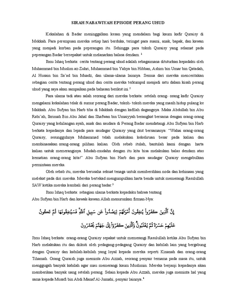 Kisah Perang Uhud dan Syuhada Hamzah | PDF | Sejarah | Agama ...