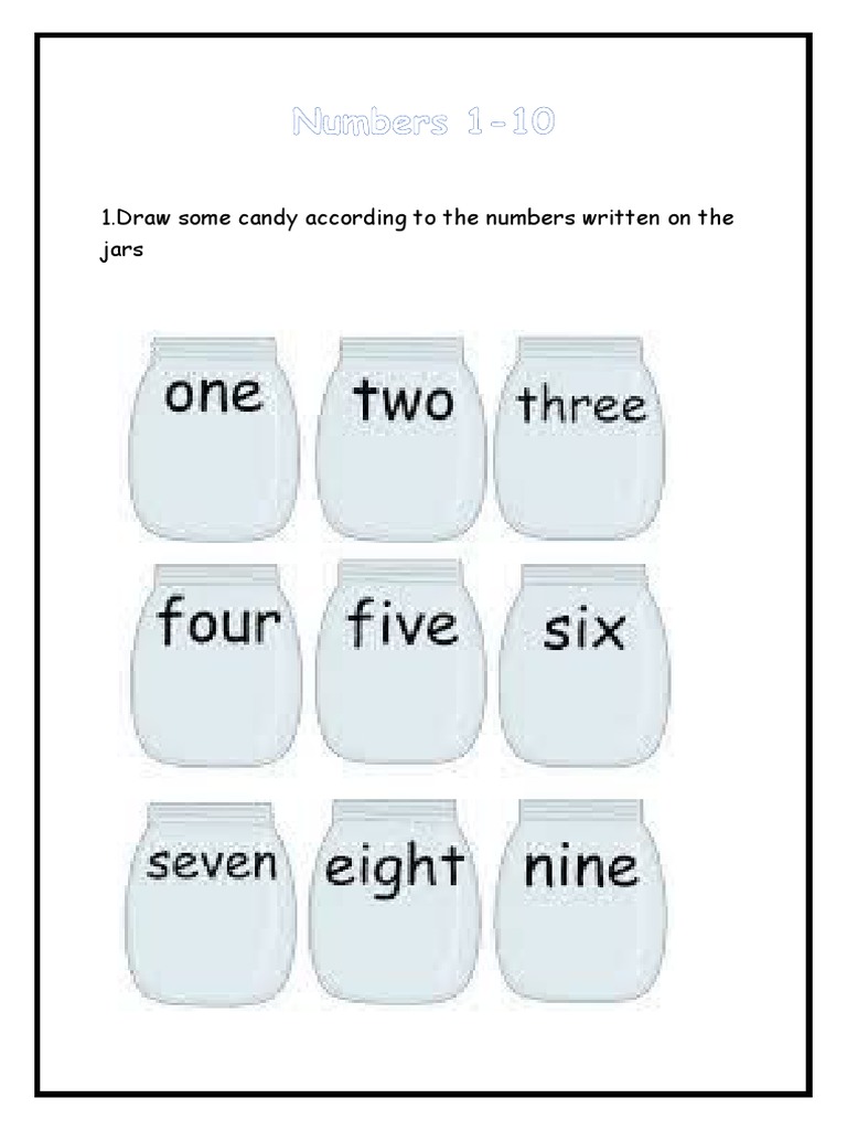 Numbers 1-10: 1.draw Some Candy According To The Numbers Written On The ...
