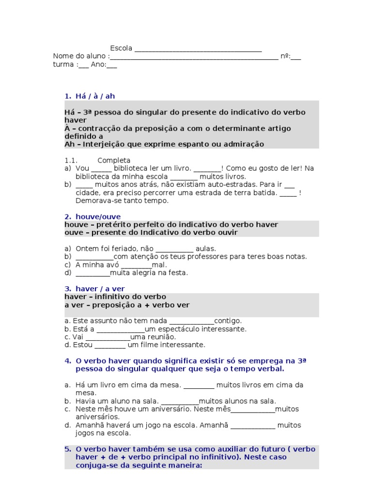 Ficha de Formas Verbais | PDF | Morfologia | Semiótica