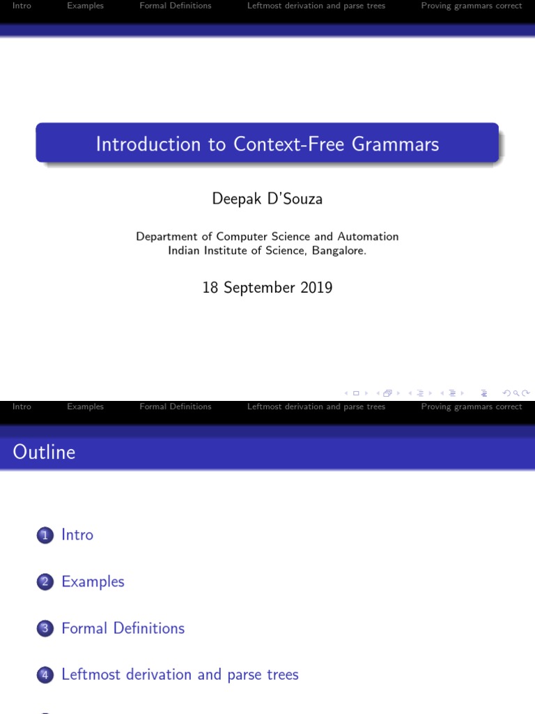 CFG Intro | PDF | Parsing | Discrete Mathematics