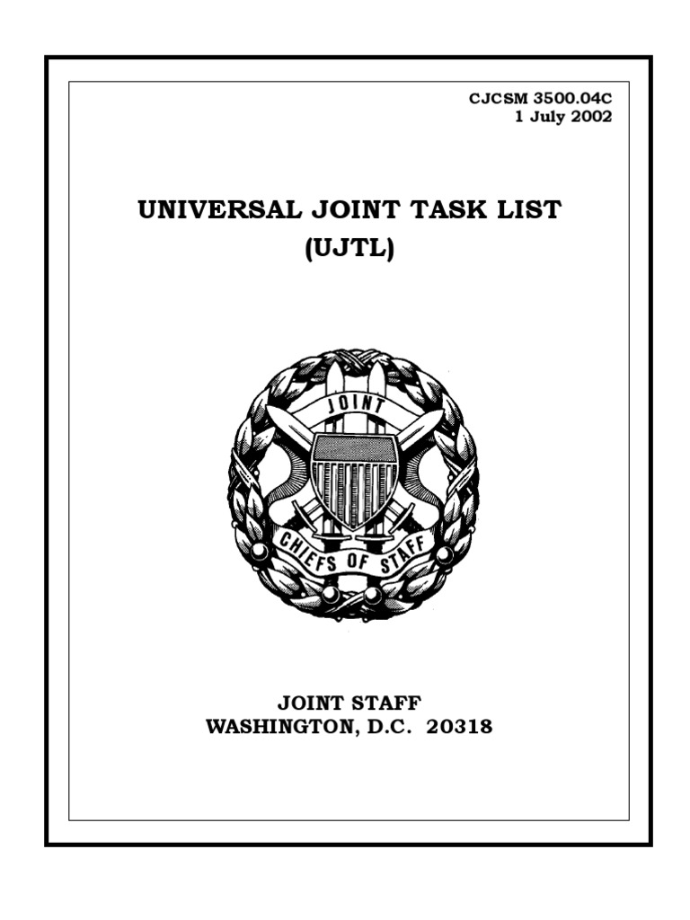 Universal Joint Task List Manual | PDF | Joint Chiefs Of Staff ...