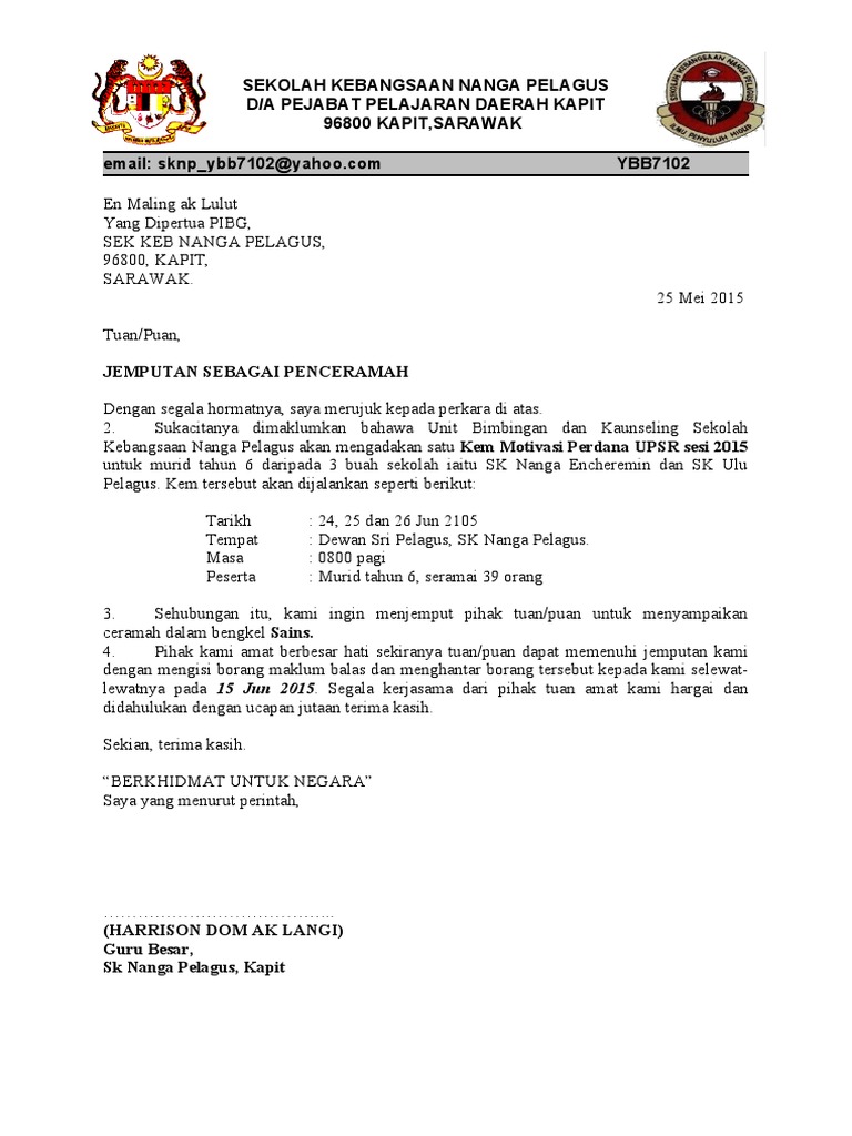 Surat Jemputan Penceramah | PDF