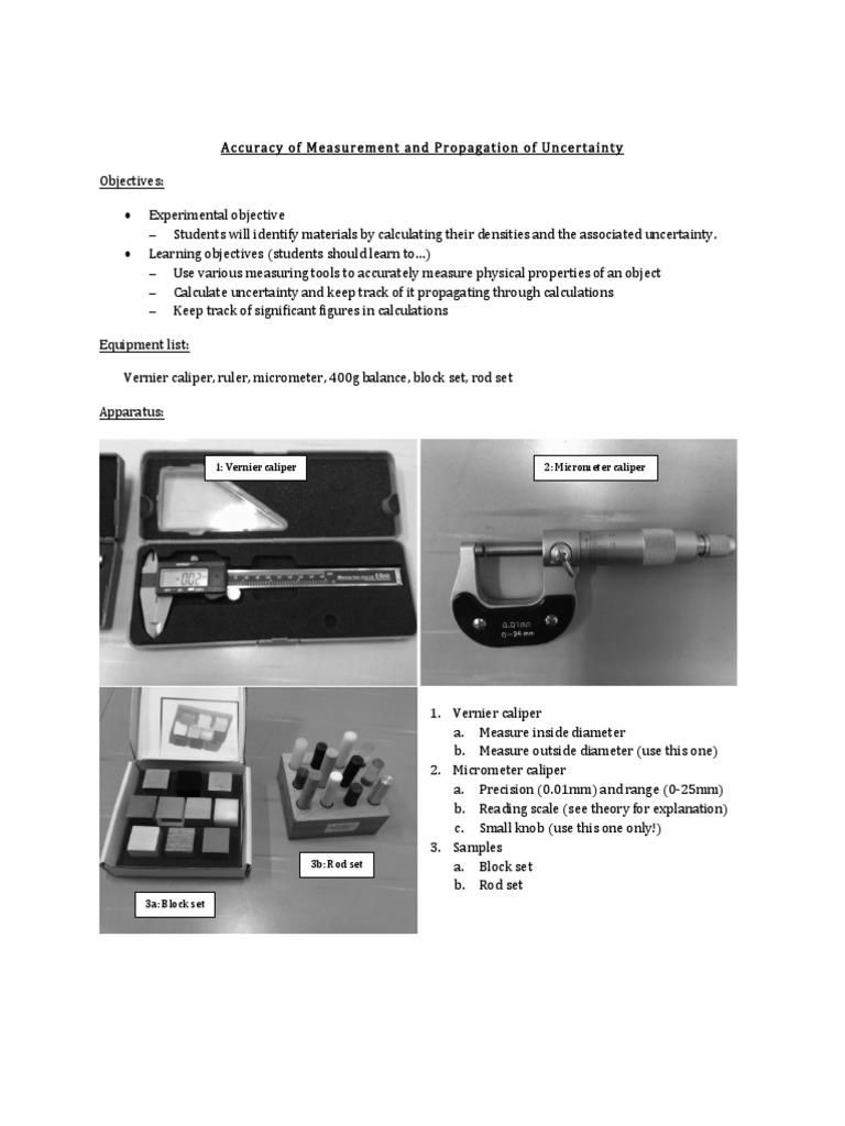 04 Accuracy Of Measurement And Propagation Of Uncertainty Pdf