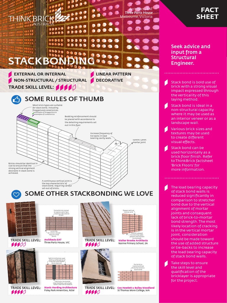TBA - Stack Bonding Factsheet | PDF | Building | Masonry