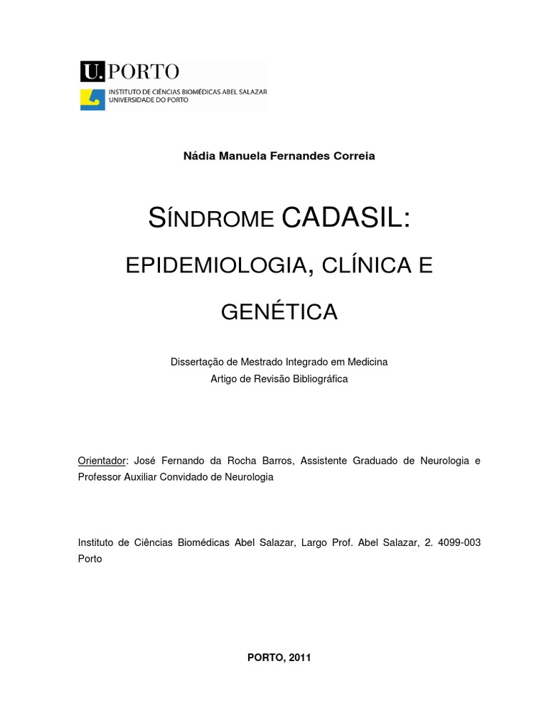 Sindrome CADASIL | PDF | Enxaqueca | Mutação