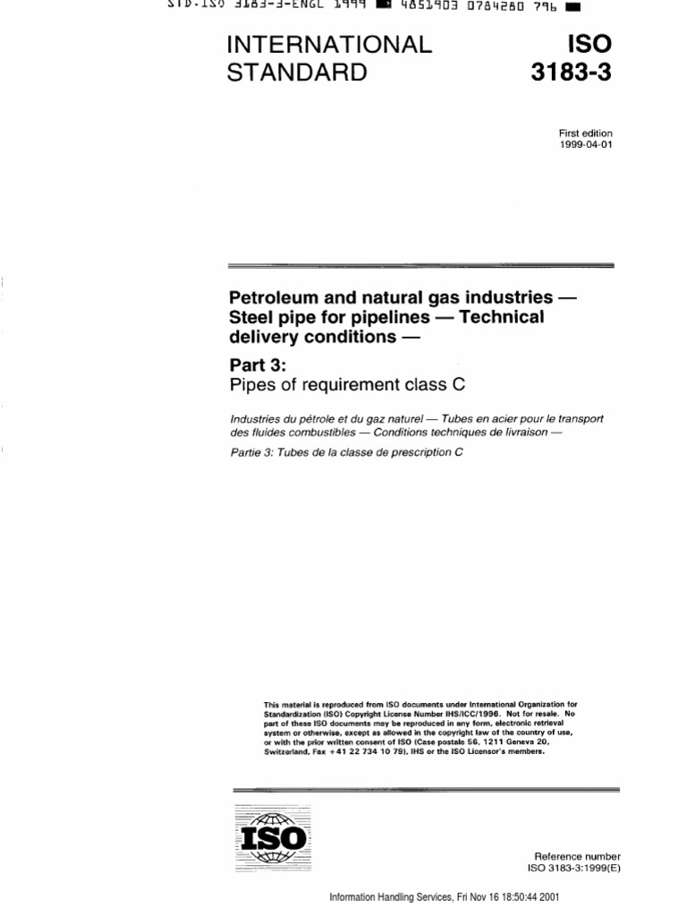 ISO 3183-3 Fabricación de Tubería | PDF