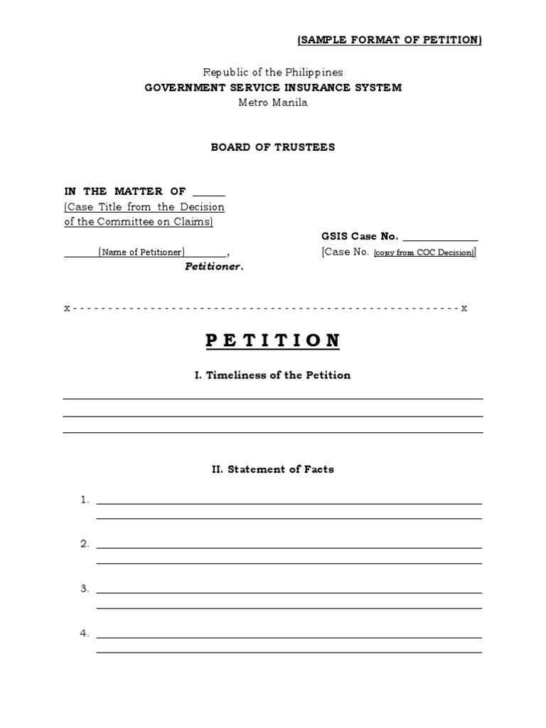 Sample Petition Format Philippines | PDF | Judiciaries | Social ...