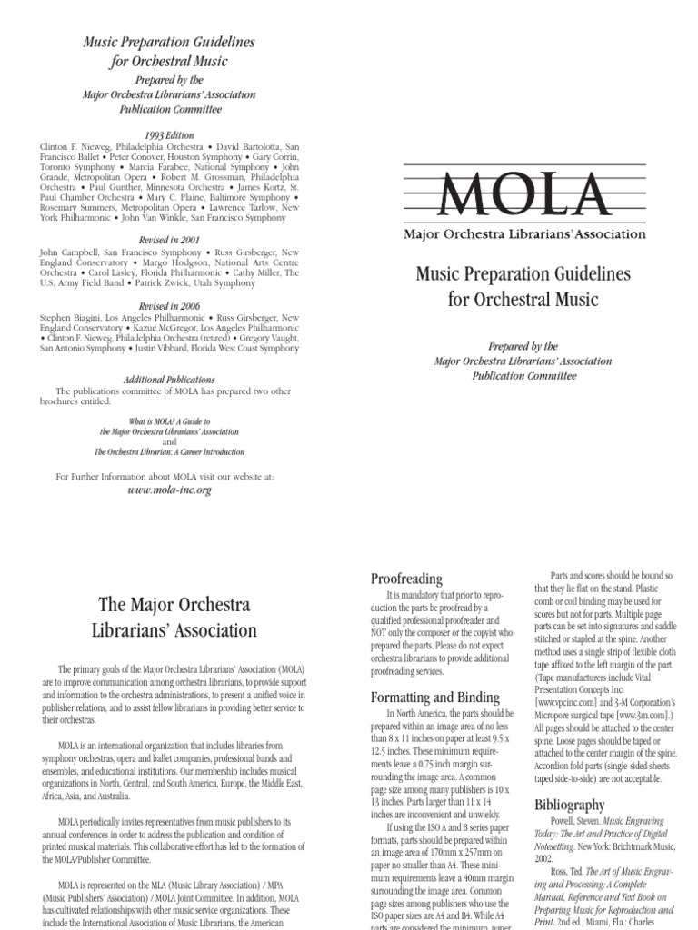 Music Preparation Guidelines For Orchestral Music | PDF | Sheet Music ...