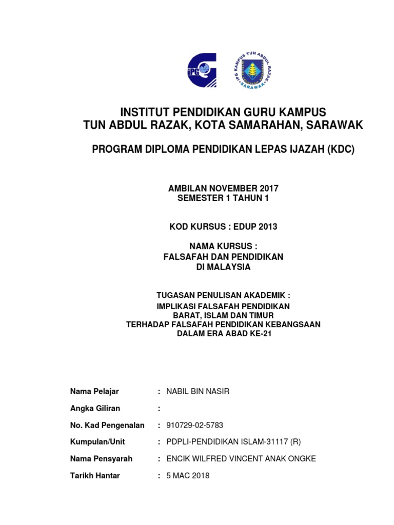 Penulisan Akademik Falsafah - Nabil-Pdplipi3117r PDF | PDF