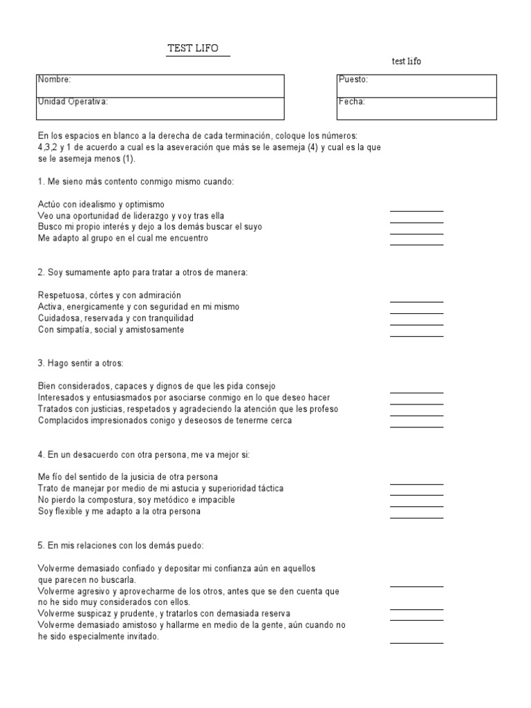 Test Lifo | PDF