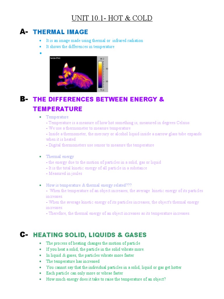 Understanding Temperature and Thermal Energy | PDF | Wellness ...