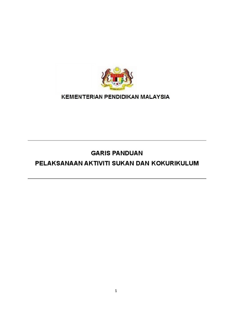 KPM Garis Panduan Pelaksanaan Aktiviti Sukan Dan Kokurikulum | PDF