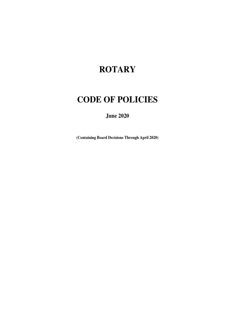 Code of Policies Rotary International en PDF | PDF | Constitutional ...