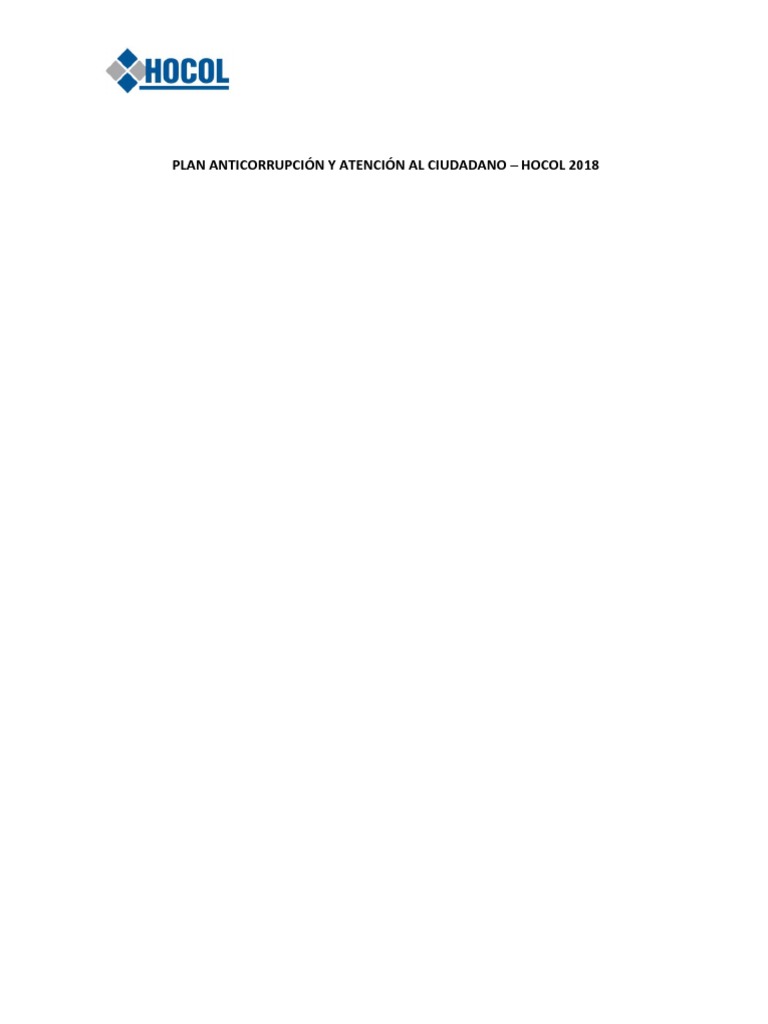 Plan Anticorrupcion y Atencion Al Ciudadano Hocol Abril 2018 PDF | PDF | Corrupción política ...