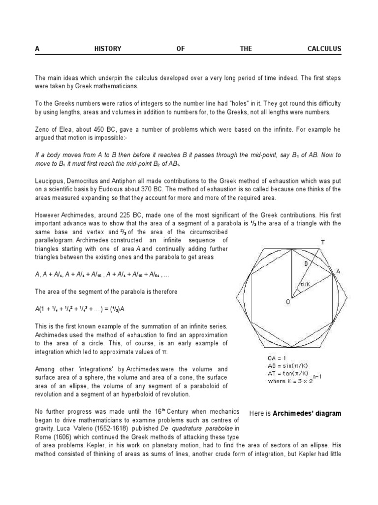 A History OF THE Calculus | PDF | Calculus | Area