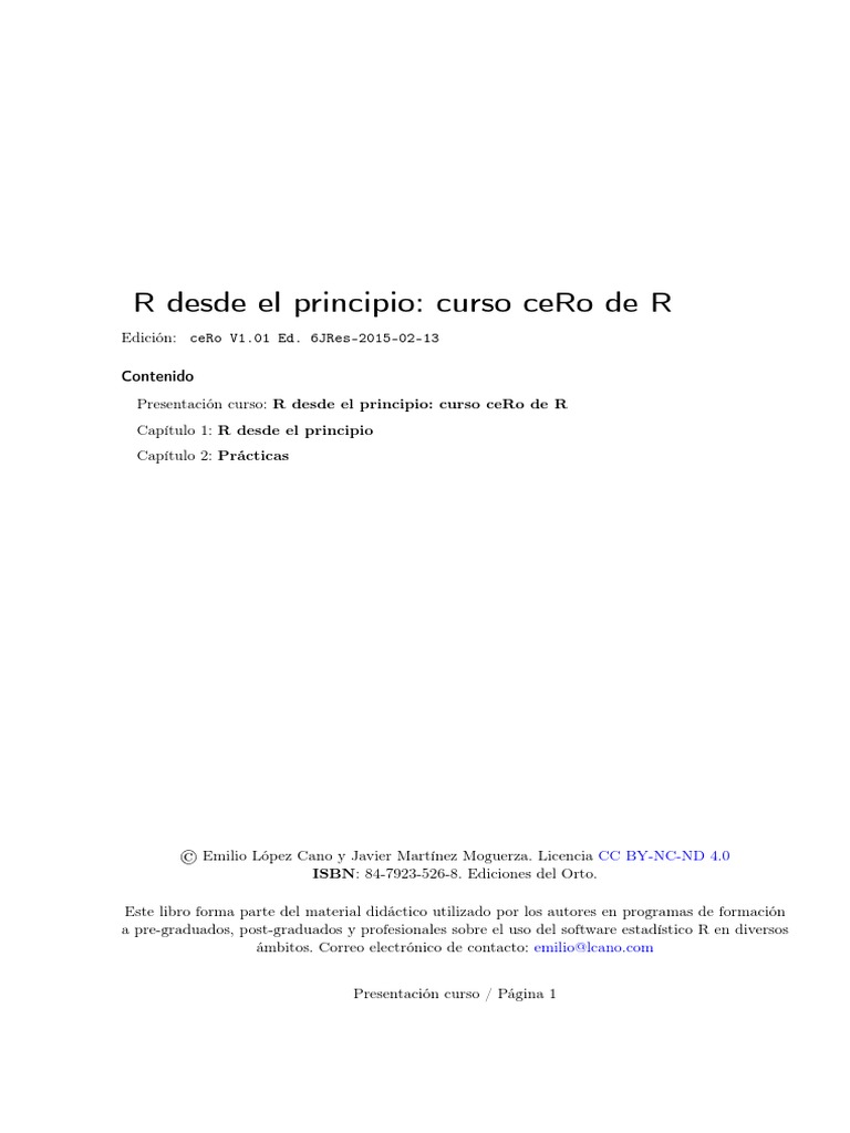 R Desde El Principio Curso Cero V1.01 | PDF | Estructura de datos de ... R Desde El Principio Curso Cero V1.01 | PDF | Estructura de datos de ...