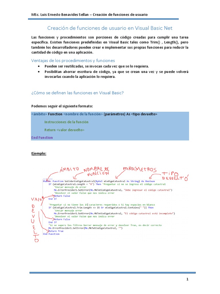 Creación de Funciones en VB.Net | PDF