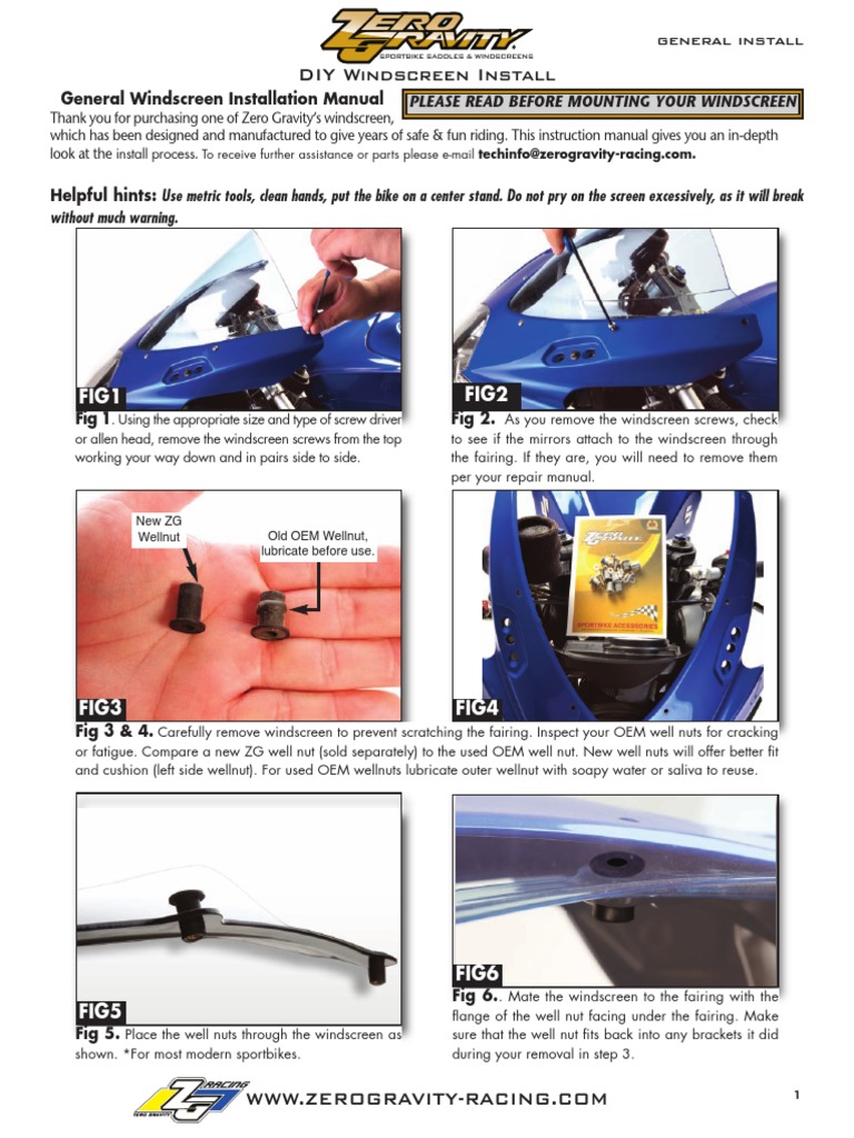 DIY Windscreen Install: Fig1 Fig2 | PDF | Nut (Hardware) | Screw