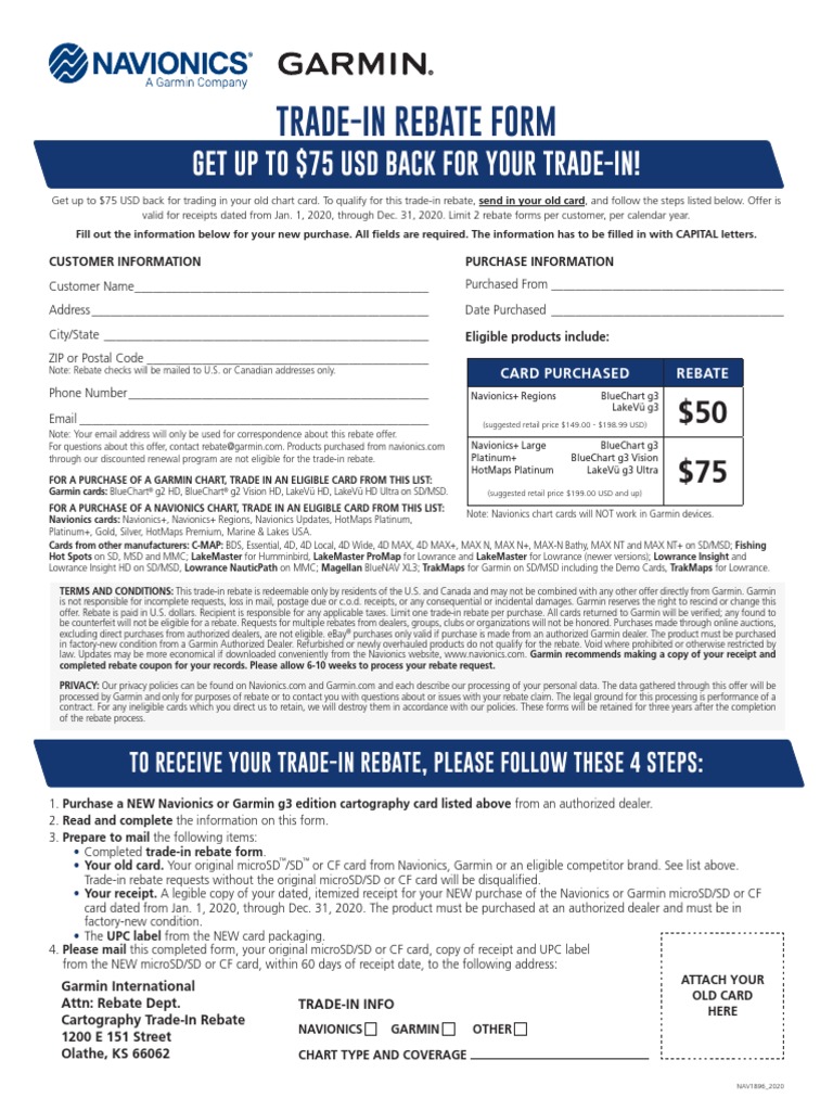 Trade-In Rebate Form: Get Up To $75 Usd Back For Your Trade-In! | PDF ...