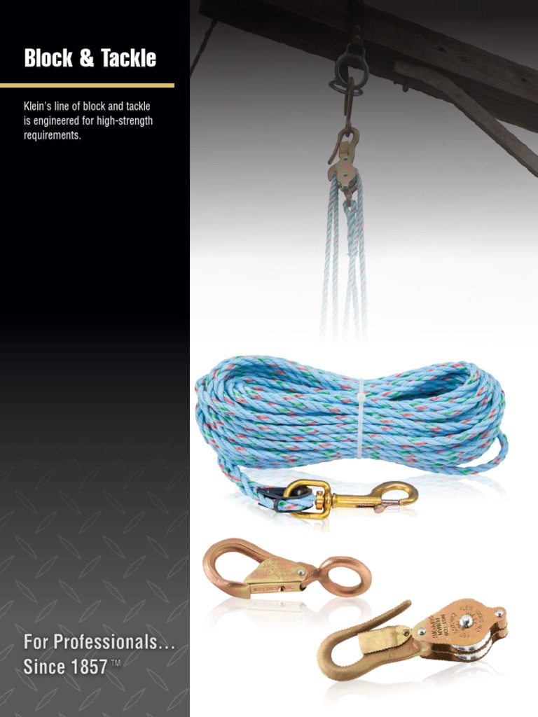 Block & Tackle: Klein's Line of Block and Tackle Is Engineered For High ...