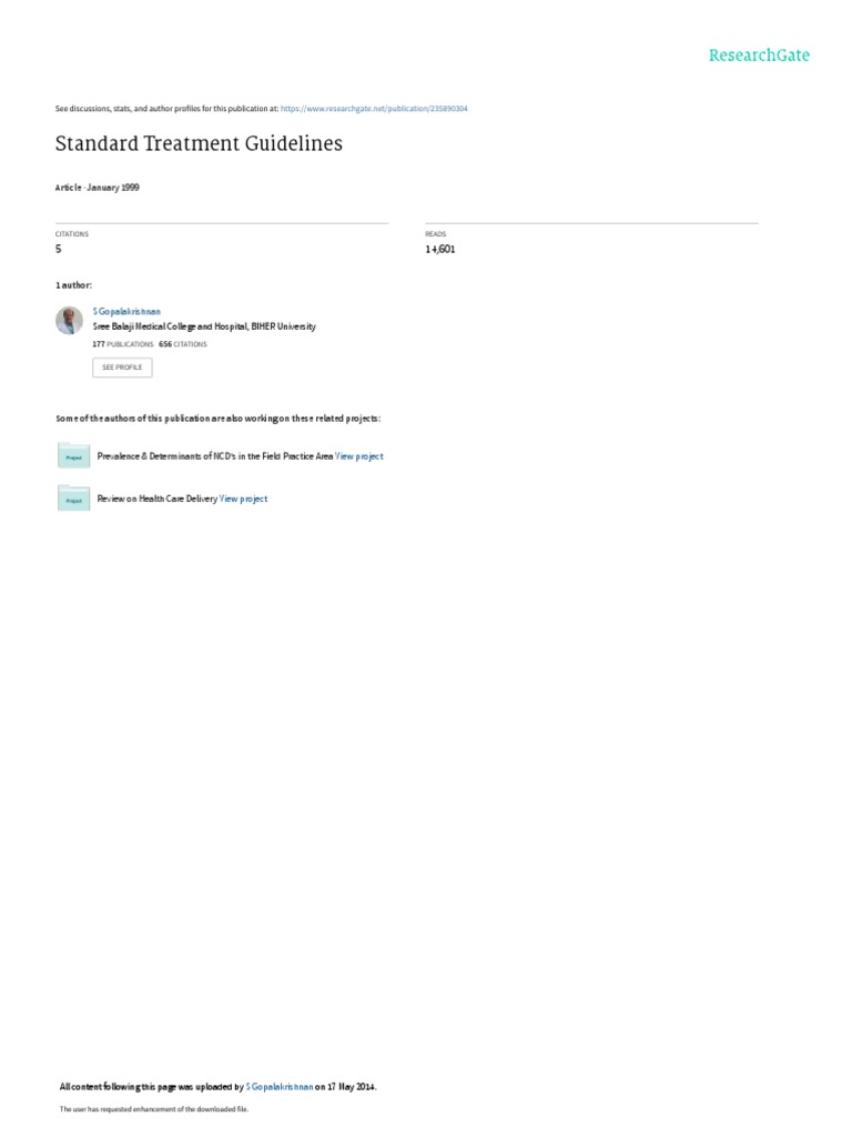 Standard Treatment Guidelines | PDF | Therapy | Medical Diagnosis