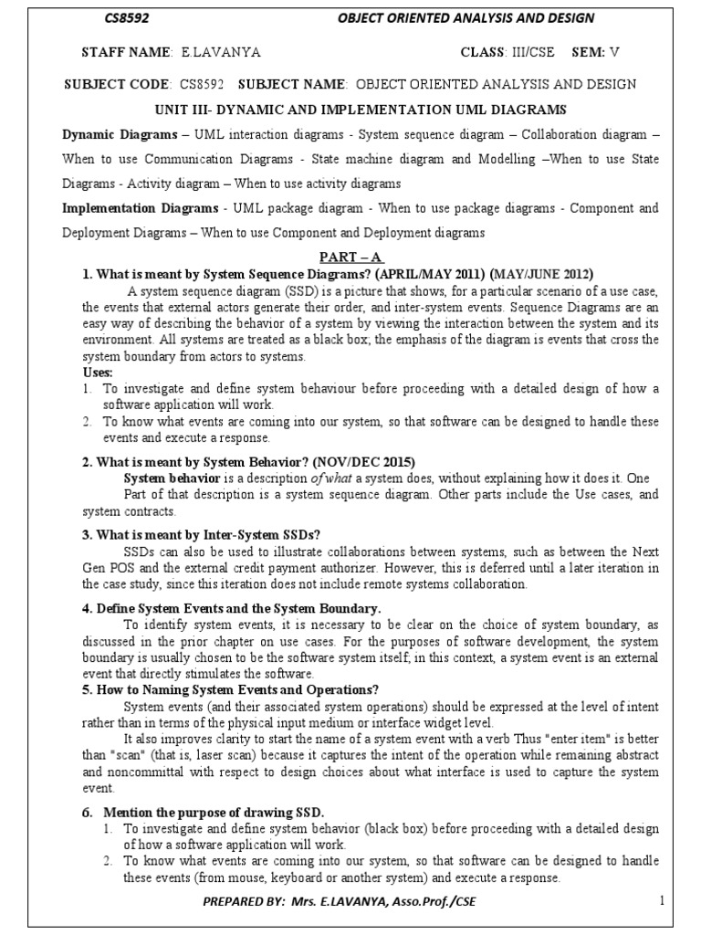 Unit 3 Ooad 2020 | PDF | Class (Computer Programming) | Unified Modeling Language