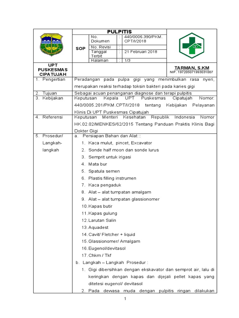 Sop 9 Pulpitis | PDF
