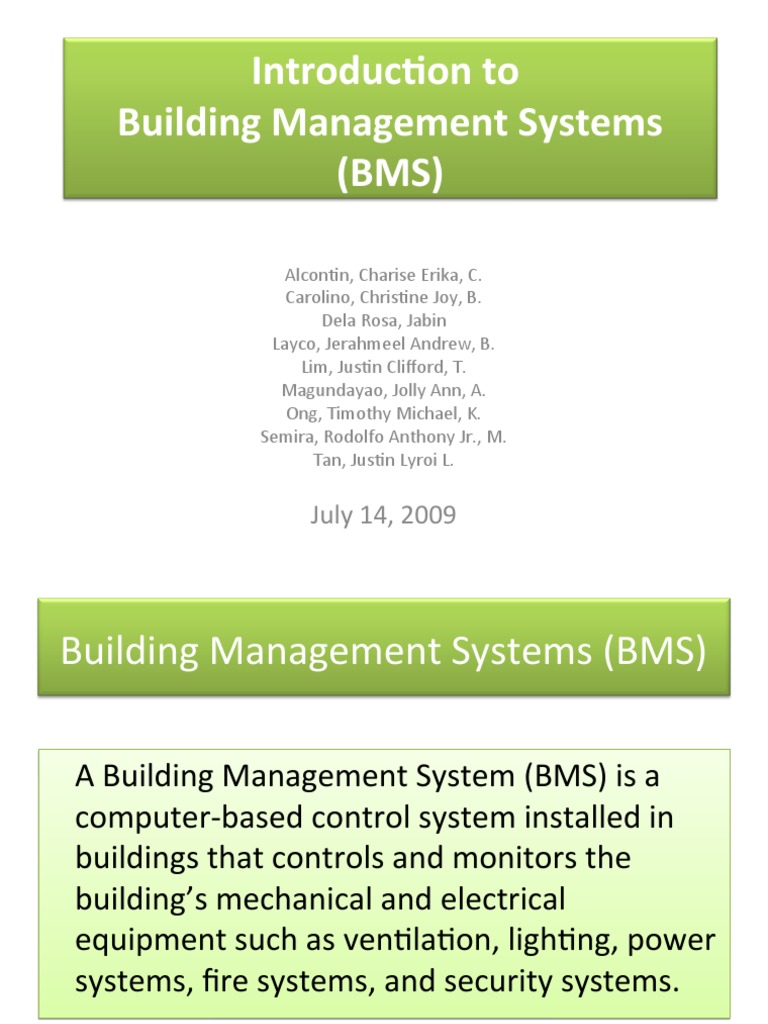 Introduction To BMS | PDF | Fire Sprinkler System | Elevator