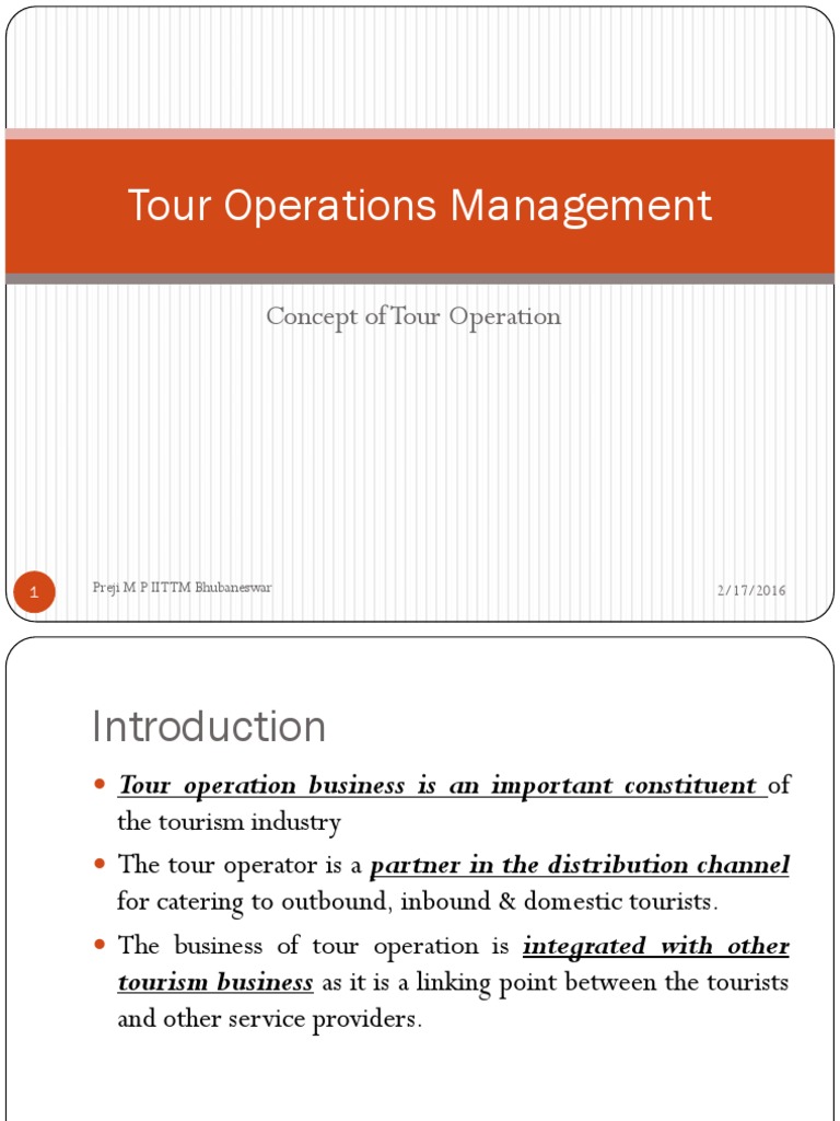 Tour Operations Management: Concept of Tour Operation | PDF | Travel ...