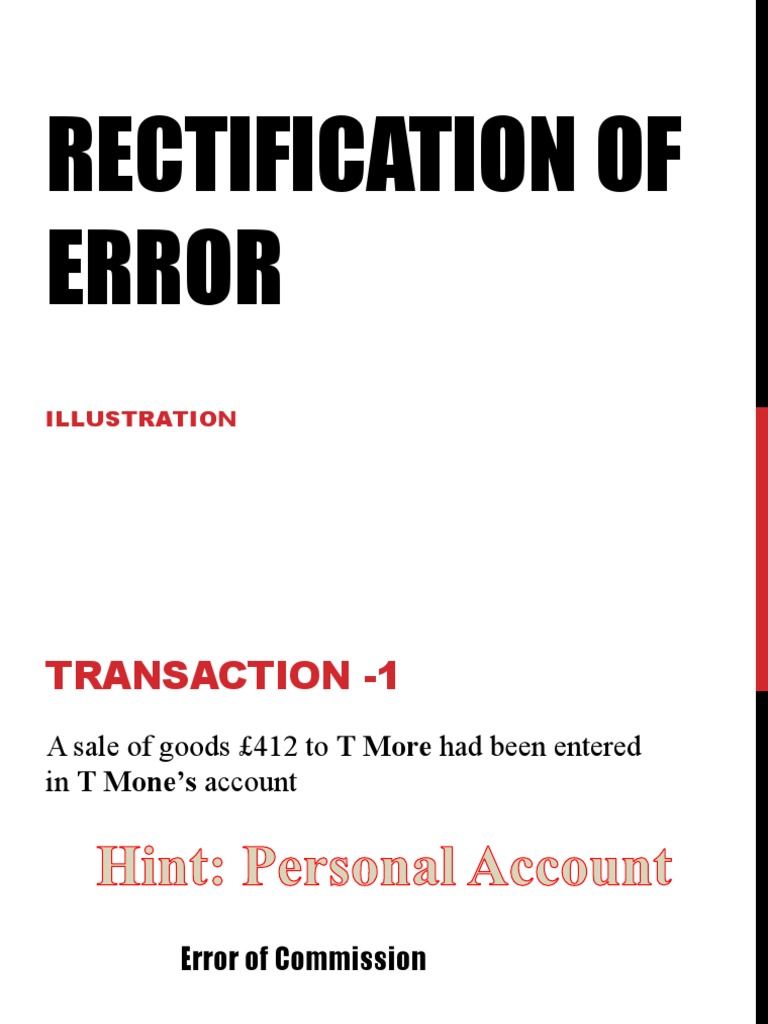 Rectification of Error-Illustration | PDF | Debits And Credits | Debit Card