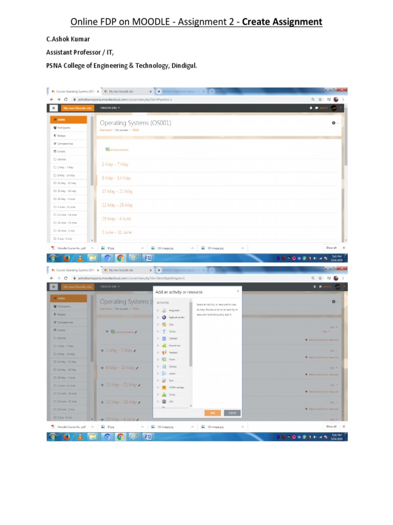Creating Online Assignments on Moodle: A Step-by-Step Guide for Instructors | PDF
