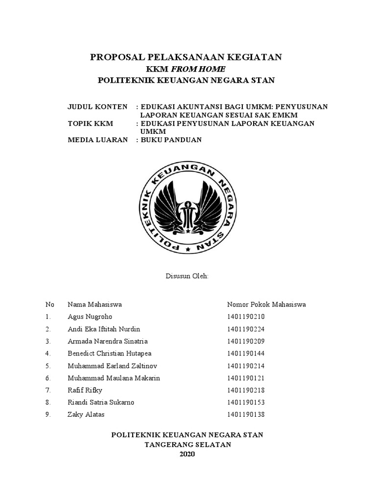 PROPOSAL KKM - D-IV Akuntansi Alih Program (AKT) - 222 | PDF | Bisnis