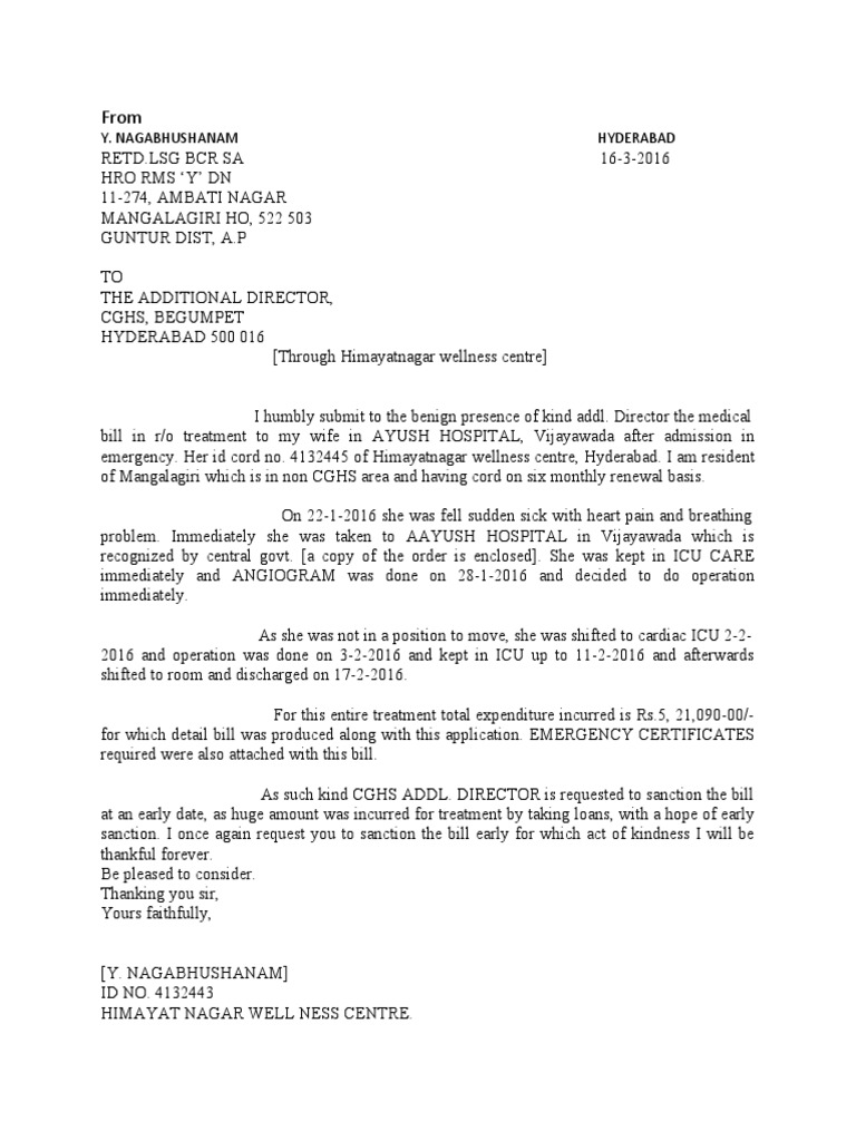 Application To CGHS | PDF