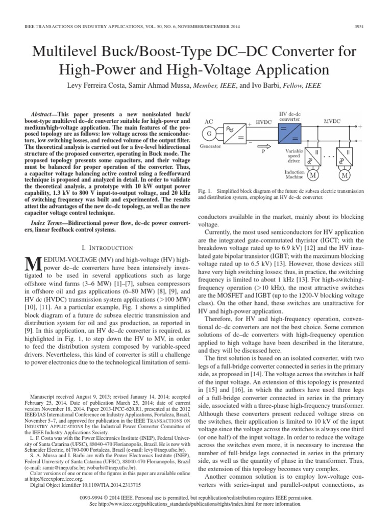 Multilevel Buck/Boost-Type DC-DC Converter For High-Power and High ...