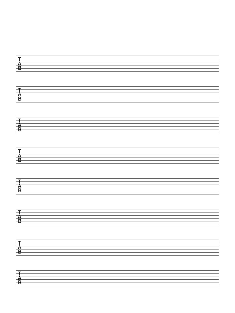Blank Tablature - Full Score PDF | PDF