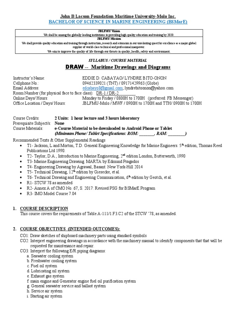 Draw-Course Schedule and Syllabus 1-6 | PDF | Educational Technology ...