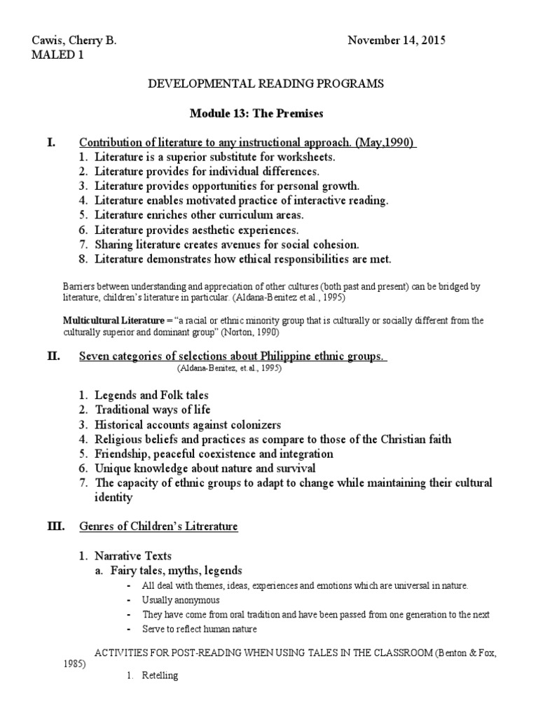 Module 13 and 14 | PDF | Reading Comprehension | Narrative