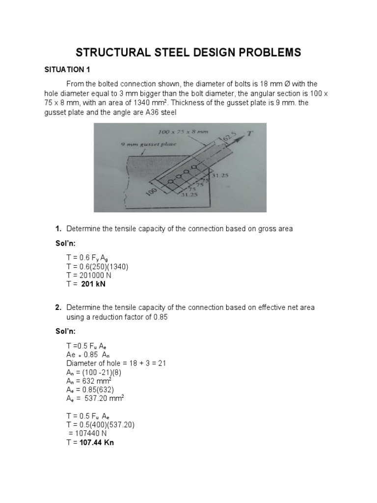 Structural Steel Design Calculations | PDF | Bending | Screw